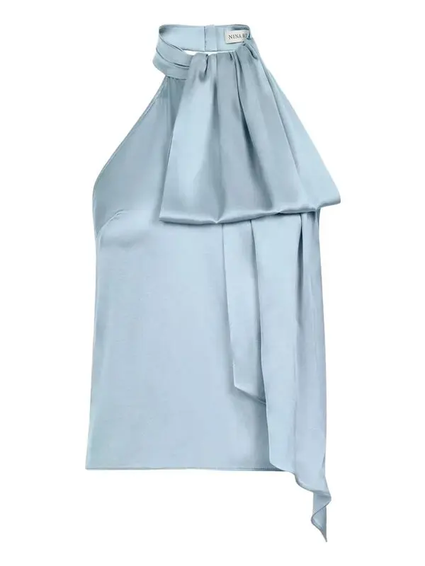 Nina Ricci Halterneck Satin Top - Blue