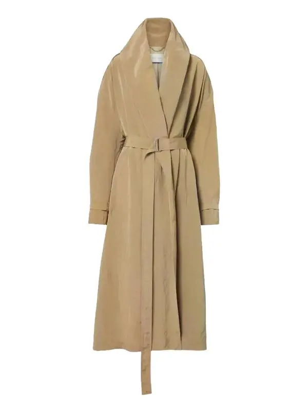 Magda Butrym Belted Shawl-collar Trench Coat - Neutrals