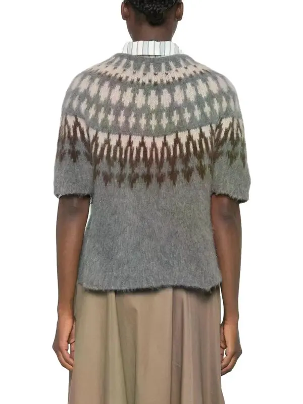 PDR PHISIQUE DU ROLE Round Neck Short Sleeve Sweater - Grey