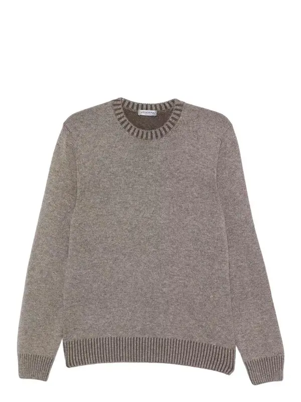 VENGERA Ribbed-knit Trim Sweater - Brown