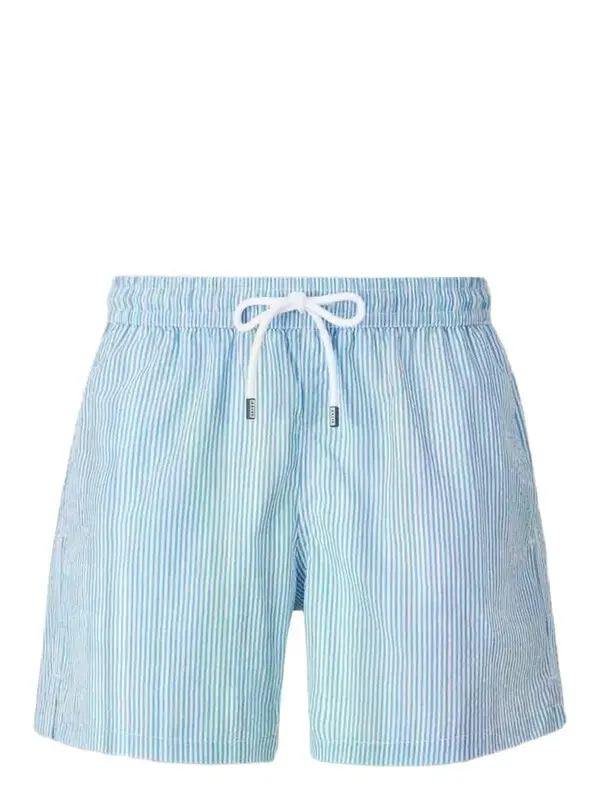 Fedeli Madeira Striped Swim Shorts - Blue