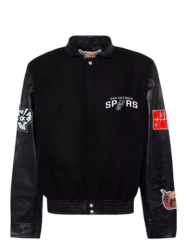 JEFF HAMILTON San Antonio Spurs Logo-patch Bomber Jacket - Black