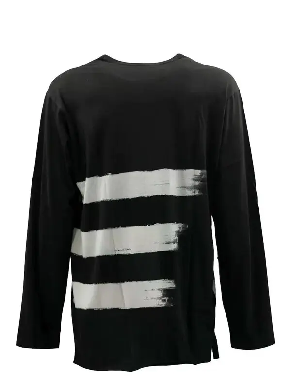 Yohji Yamamoto Stripe-print Long-sleeve T-shirt - Black