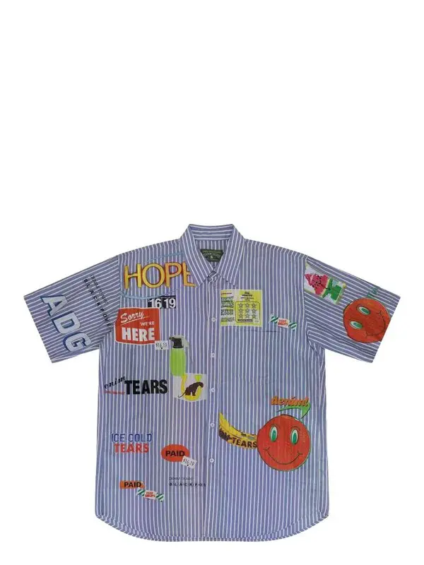 DENIM TEARS Bodega Striped Short-sleeved Shirt - Blue