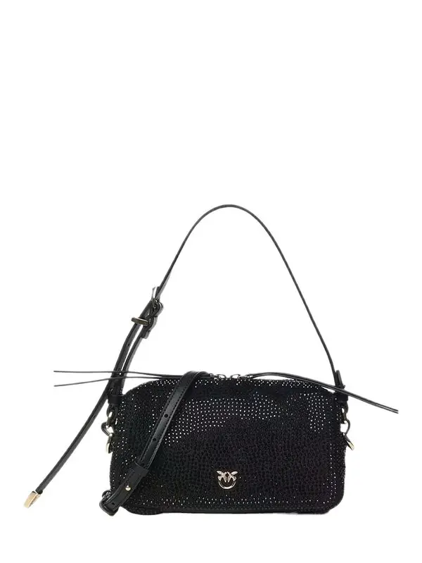 Pinko Love Birds Crystal-embellished Shoulder Bag - Black