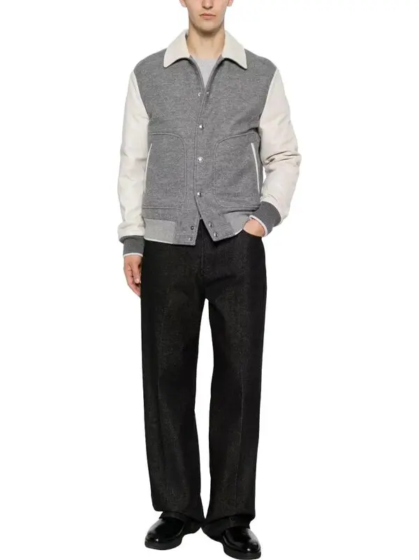 Eleventy Panelled Wool-blend Jacket - Grey