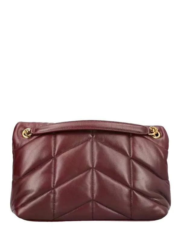Saint Laurent Puffer Small In Lambskin Bag - Red
