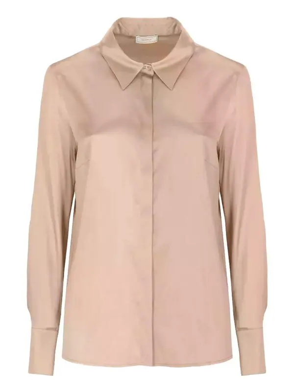 Peserico Satin-finish Long-sleeve Shirt - Neutrals