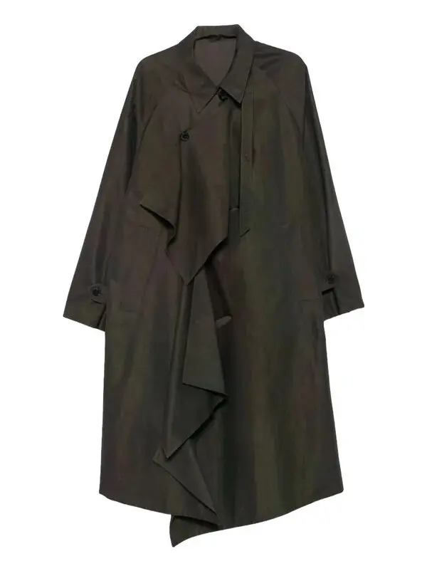 POST ARCHIVE FACTION Asymmetric Draped Coat - Brown