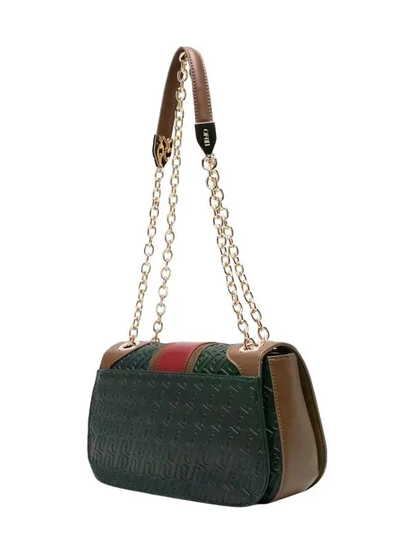 Liu Jo Monogram-embossed Panelled Shoulder Bag - Green