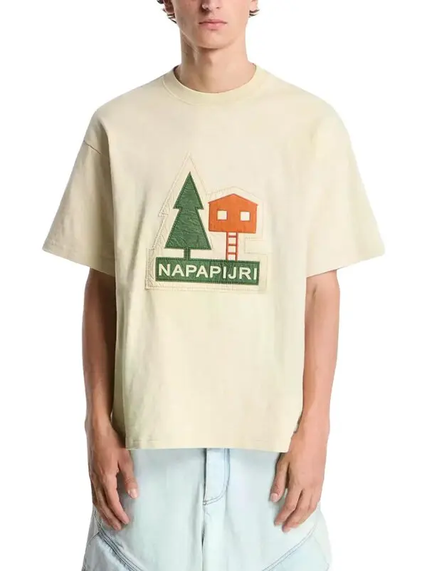 NAPAPIJRI Trahus Graphic-patch T-shirt - Neutrals