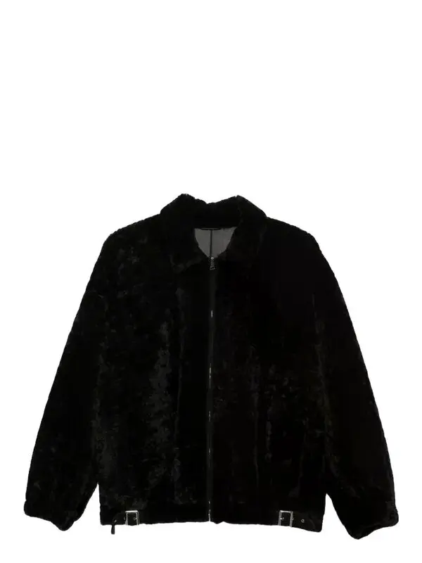 Simonette Ravizza Strappy Buckle-detail Fur Jacket - Black