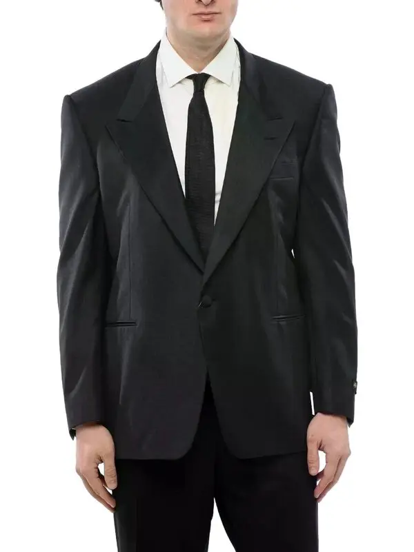 Corneliani Peak-lapel Virgin Wool Jacket - Black