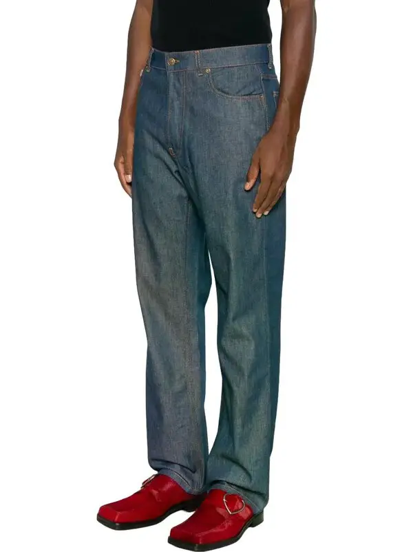Moschino Patch Straight-leg Jeans - Blue