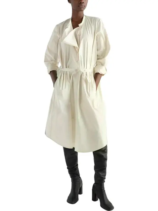 LEMAIRE Sailor Dress In Washed Cotton And Silk Blend - Neutrals
