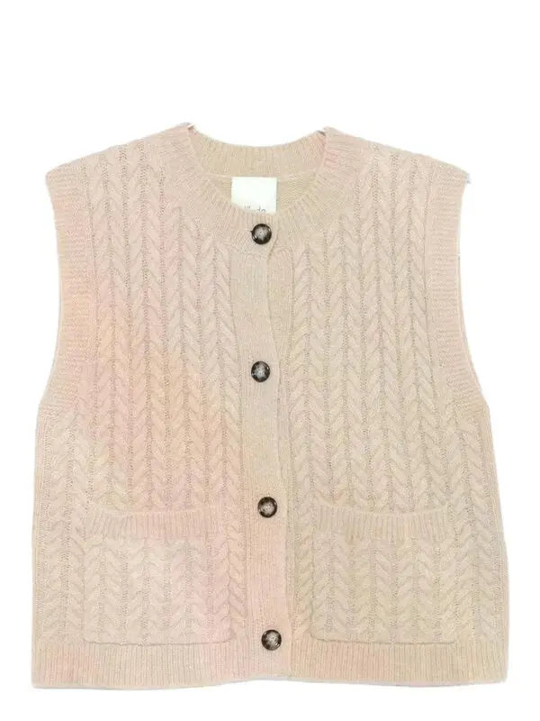 ALLUDE Cable-knit Button-up Cardigan - Neutrals