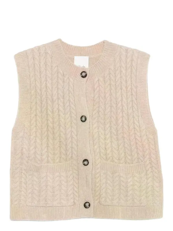 ALLUDE Cable-knit Button-up Cardigan - Neutrals