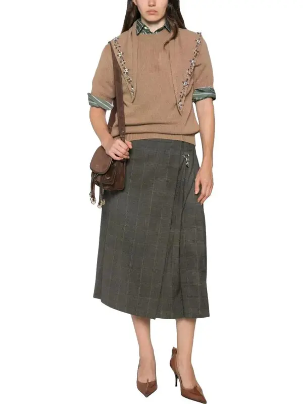 Prada Crystal-embellished Cashmere Jumper - Neutrals