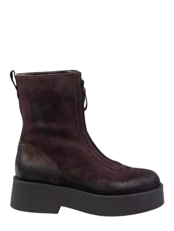 Premiata Suede Platform Ankle Boots - Brown