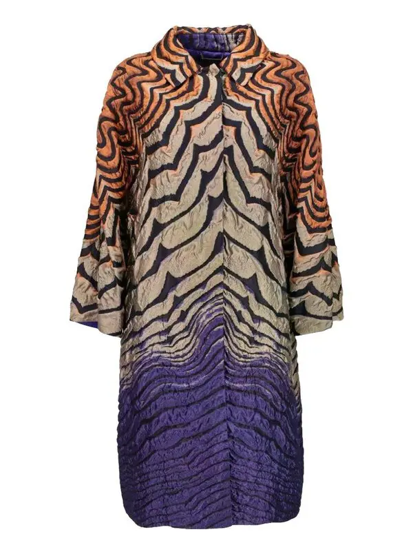 Alberta Ferretti Abstract Pattern Coat - Neutrals
