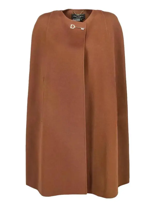 FERRAGAMO Gancini Key Cape Coat - Brown