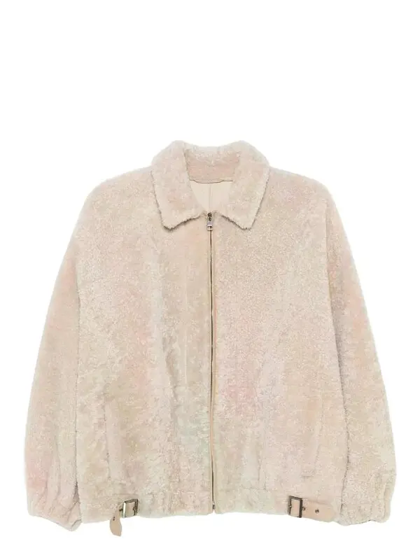 Simonette Ravizza Buckle-detail Fleece Jacket - Neutrals