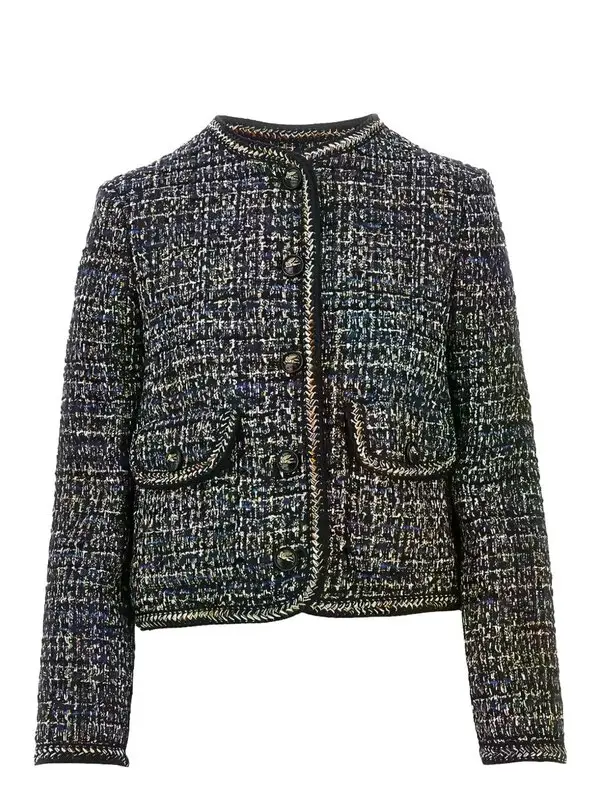 Etro Tweed-effect Button-up Jacket - Blue