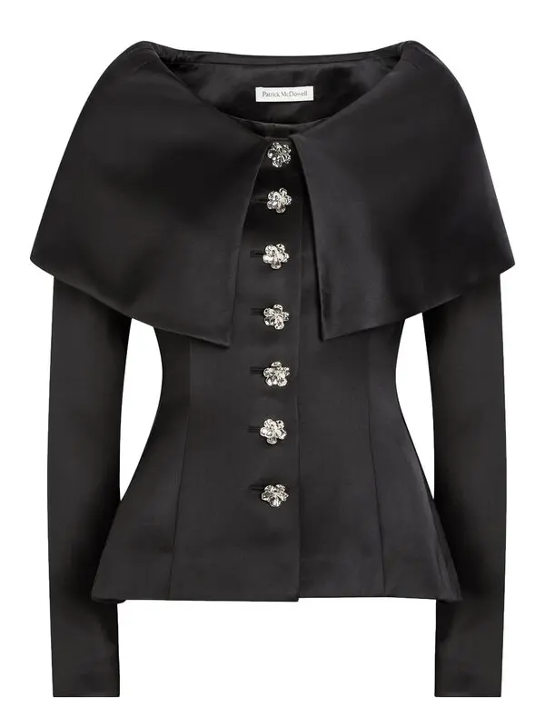 PATRICK MCDOWELL Lucette Satin Jacket - Black