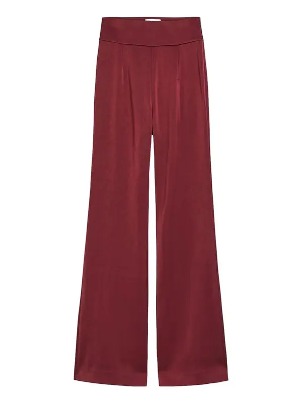 Galvan Flared-leg Satin Trousers - Dark Red