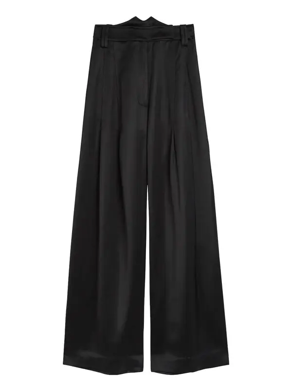 PATRICK MCDOWELL Alexandra Wide-leg Satin Trousers - Black