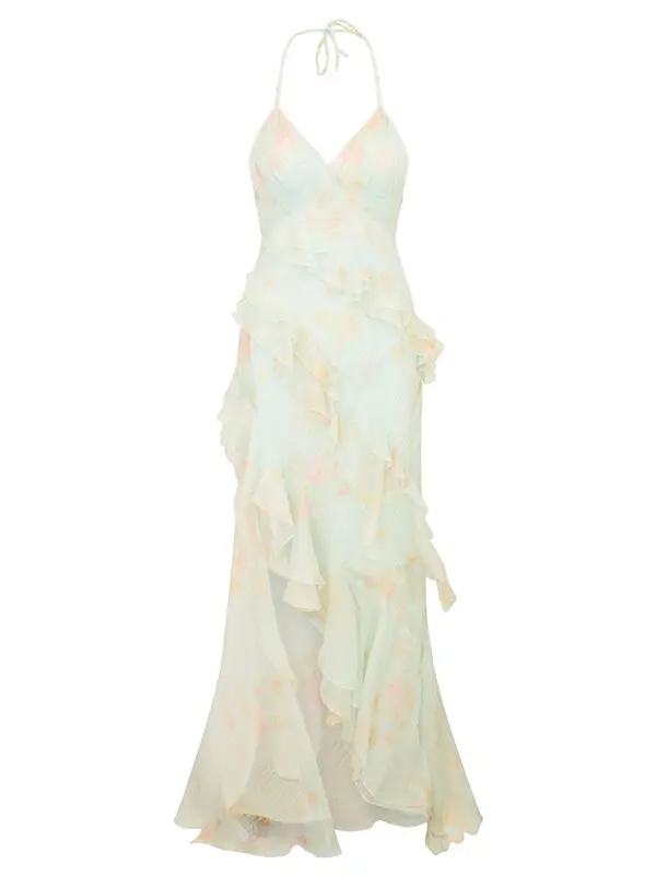 LoveShackFancy Viola Ruffled Chiffon Dress - Multi