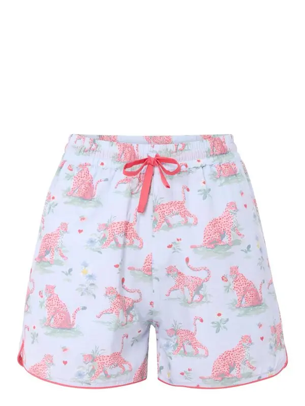 LOVE LETTERS X Layla Printed Cotton Shorts - Blue