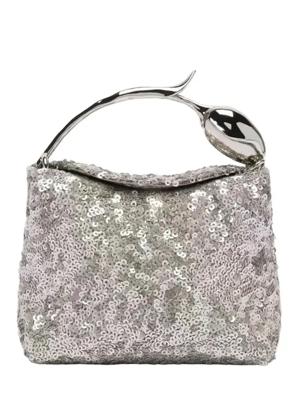 Erdem Bloom Sequin-embellished Tote Bag - Silver