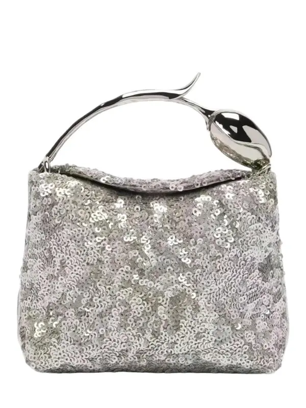 Erdem Bloom Sequin-embellished Tote Bag - Silver