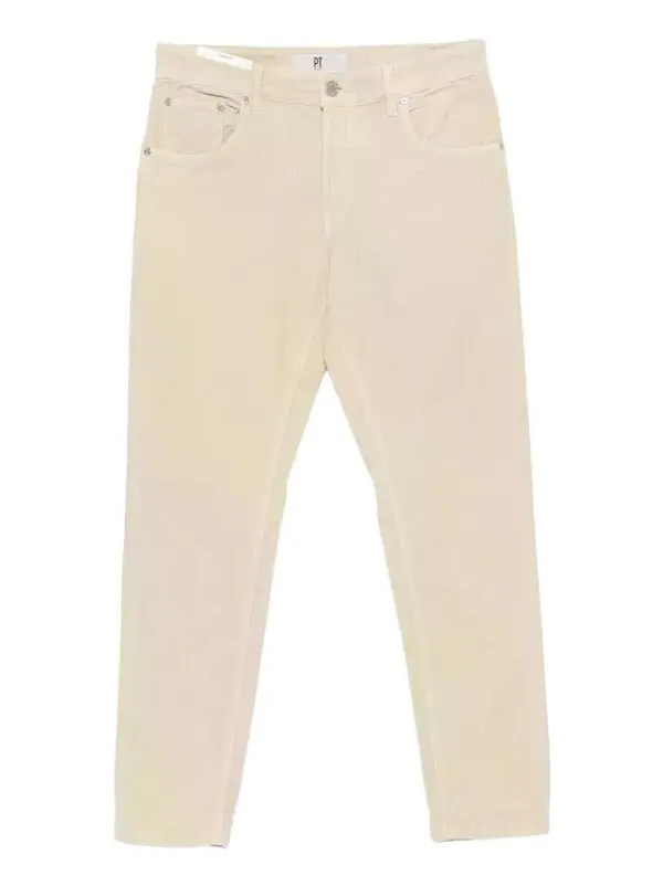 PT TORINO Corduroy-effect Five-pocket Trousers - Neutrals