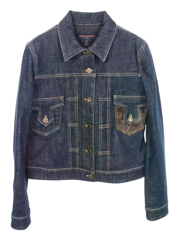 LOUIS VUITTON Monogram-pocket Denim Jacket - Blue