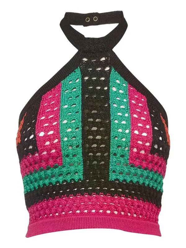 Balmain Halter-neck Cropped Top - Black