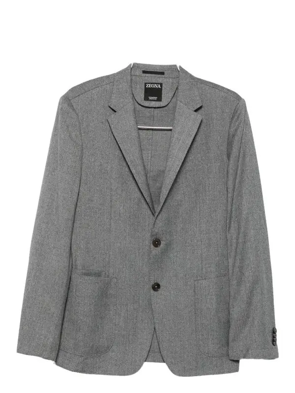 Zegna Notch-lapel Patch-pocket Jacket - Grey