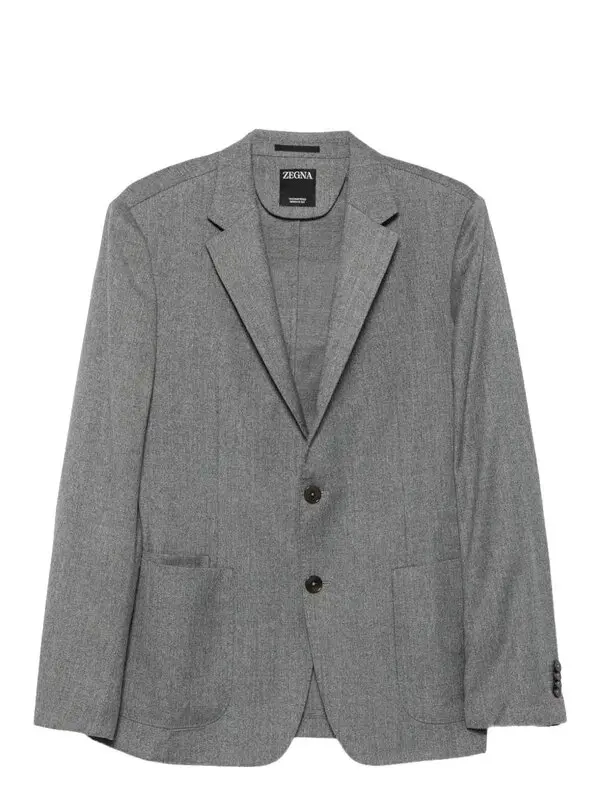Zegna Notch-lapel Patch-pocket Jacket - Grey