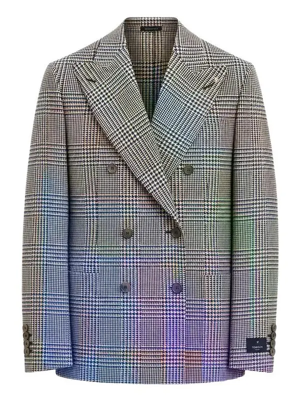 TOMBOLINI Prince Of Wales Check Double-breasted Blazer - Neutrals
