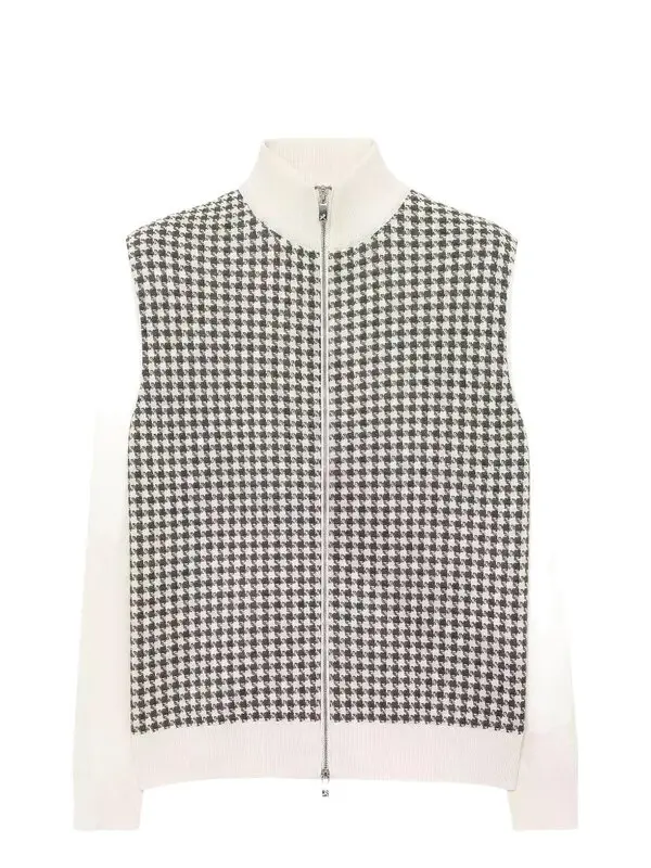 TOMBOLINI Houndstooth Zip-up Jacket - Neutrals