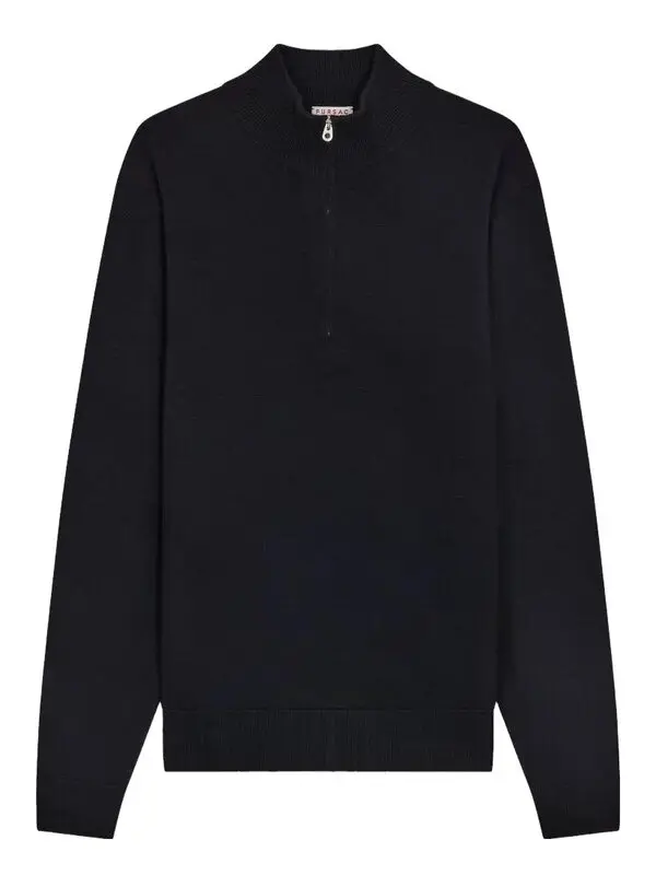 FURSAC Quarter-zip Wool Sweater - Blue