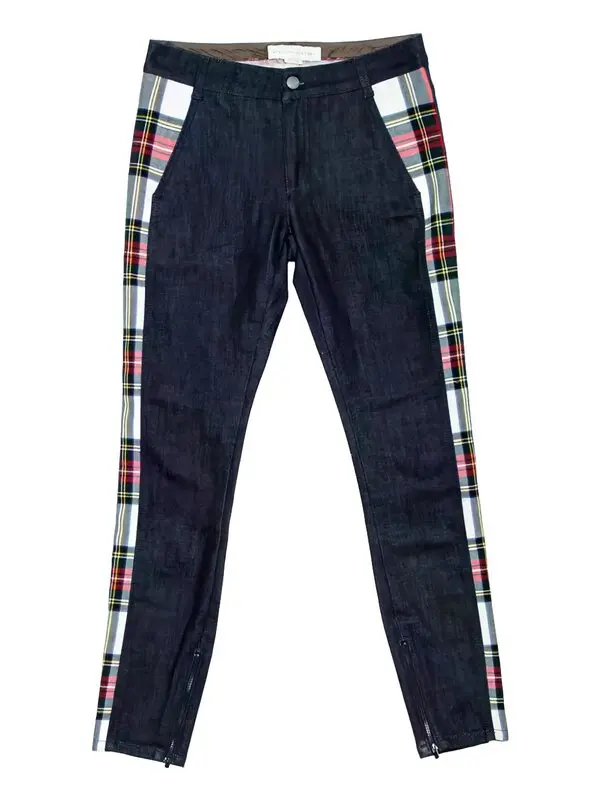 Stella McCartney Plaid-trim Jeans - Blue