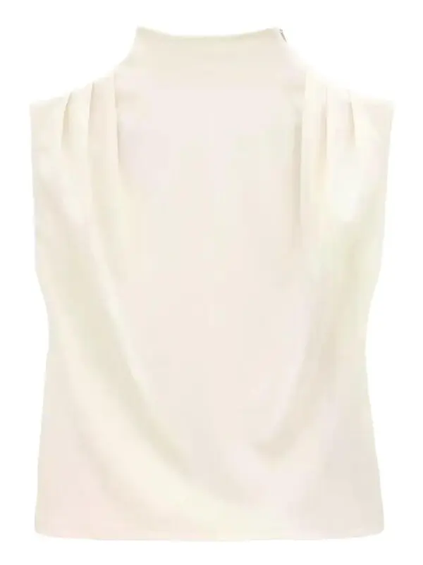 Ba&sh Hoda Pleated High-neck Sleeveless Blouse - Neutrals