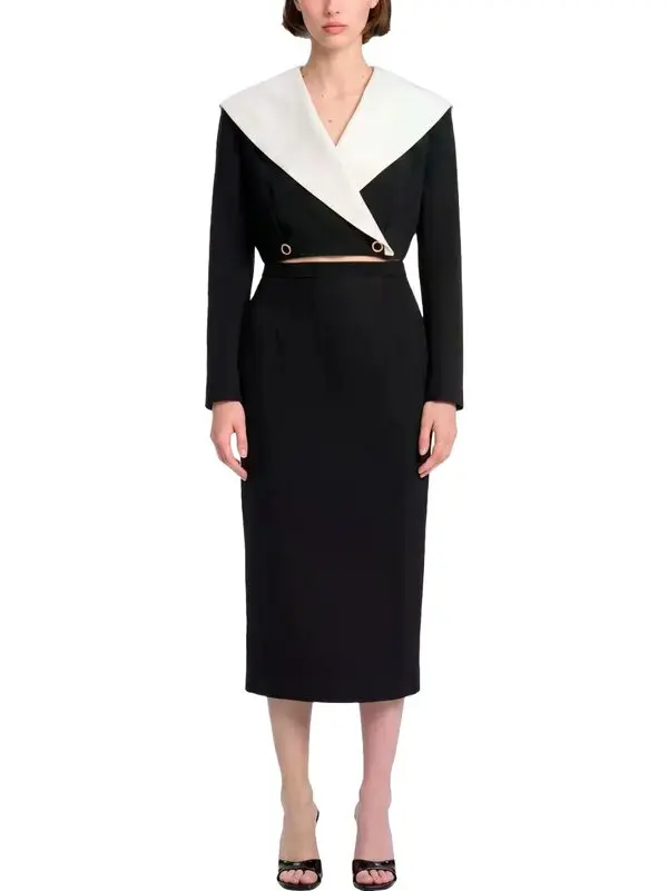 Alessandra Rich High-waisted Pencil Midi Skirt - Black