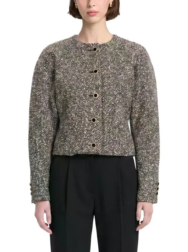 Alessandra Rich Bouclé-knit Button-up Jacket - Grey