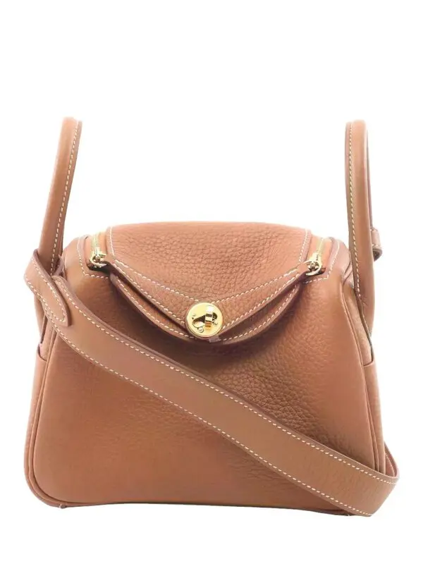 Hermès Mini Lindy Clemence Leather Shoulder Bag - Brown