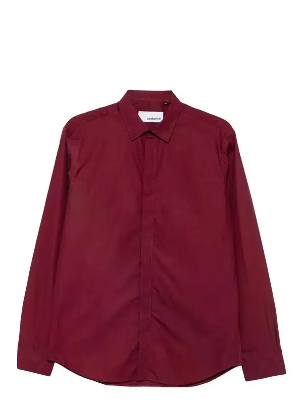 COSTUMEIN Concealed-placket Long-sleeve Shirt - Red