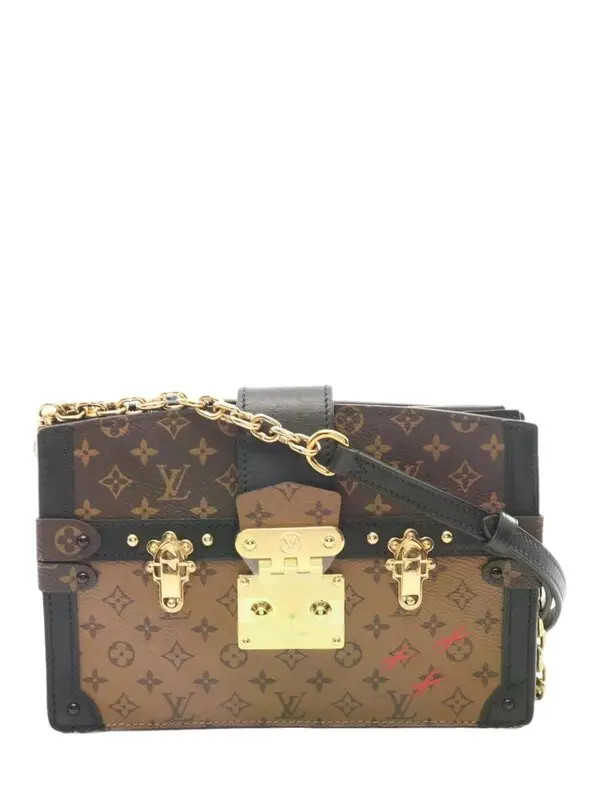 LOUIS VUITTON 2021 Monogram Reverse Trunk Clutch Shoulder Bag - Brown