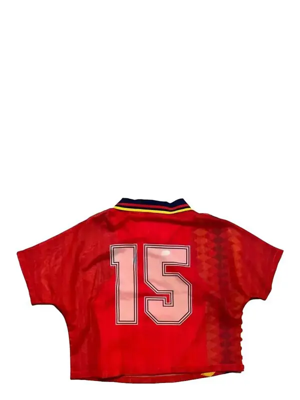 Adidas Spain Diamond-pattern Cropped T-shirt - Red